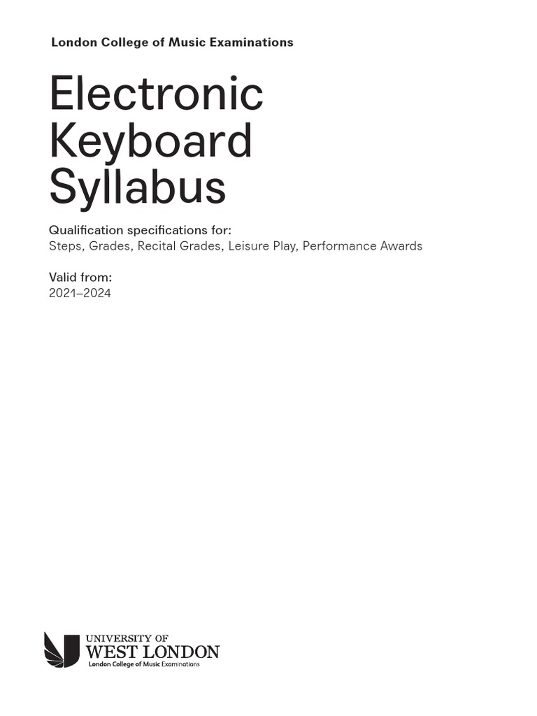 Lcme Electronic Keyboard Syllabus 2021 | PDF | Scale (Music) | Test ...