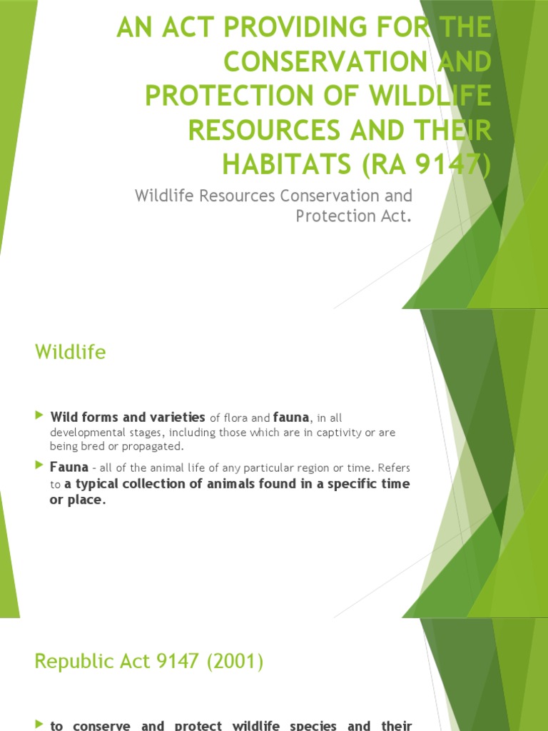 Presentation About The RA 9147 The LawPh | PDF | Endangered Species ...