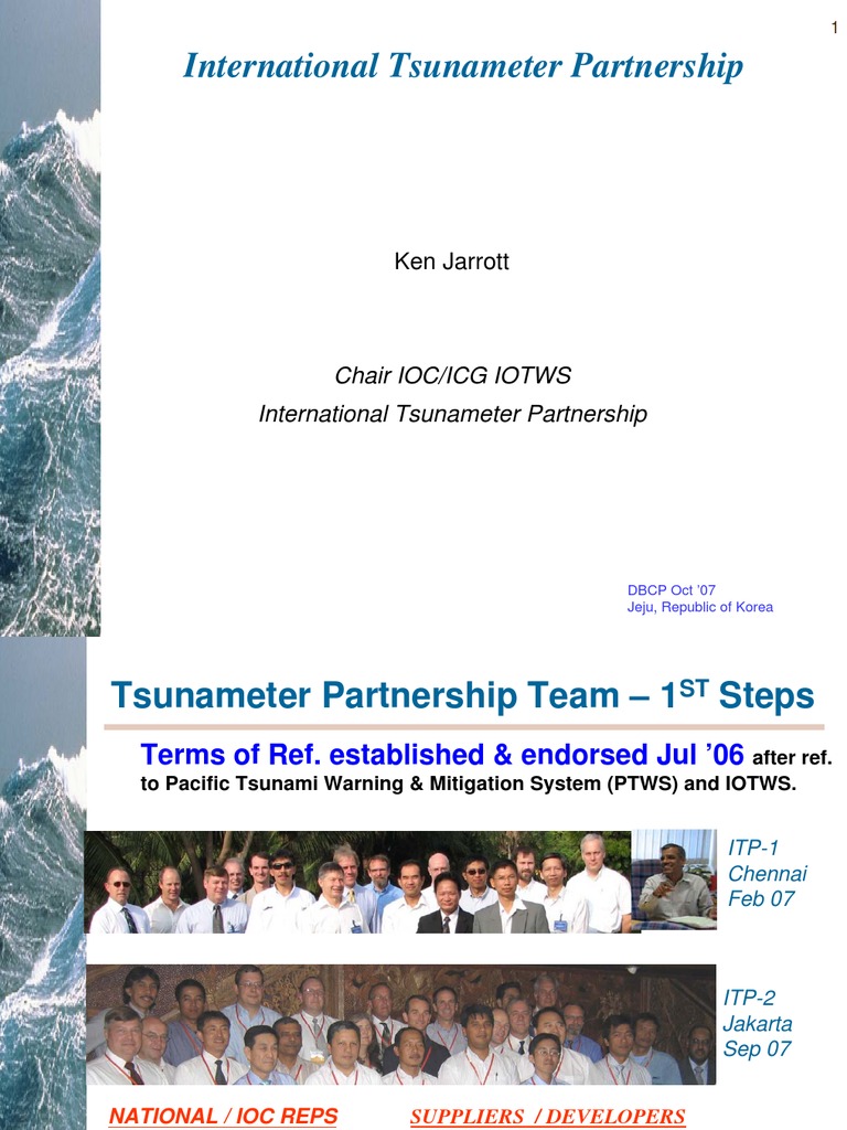 International Tsunameter Partnership: Ken Jarrott | PDF | Business