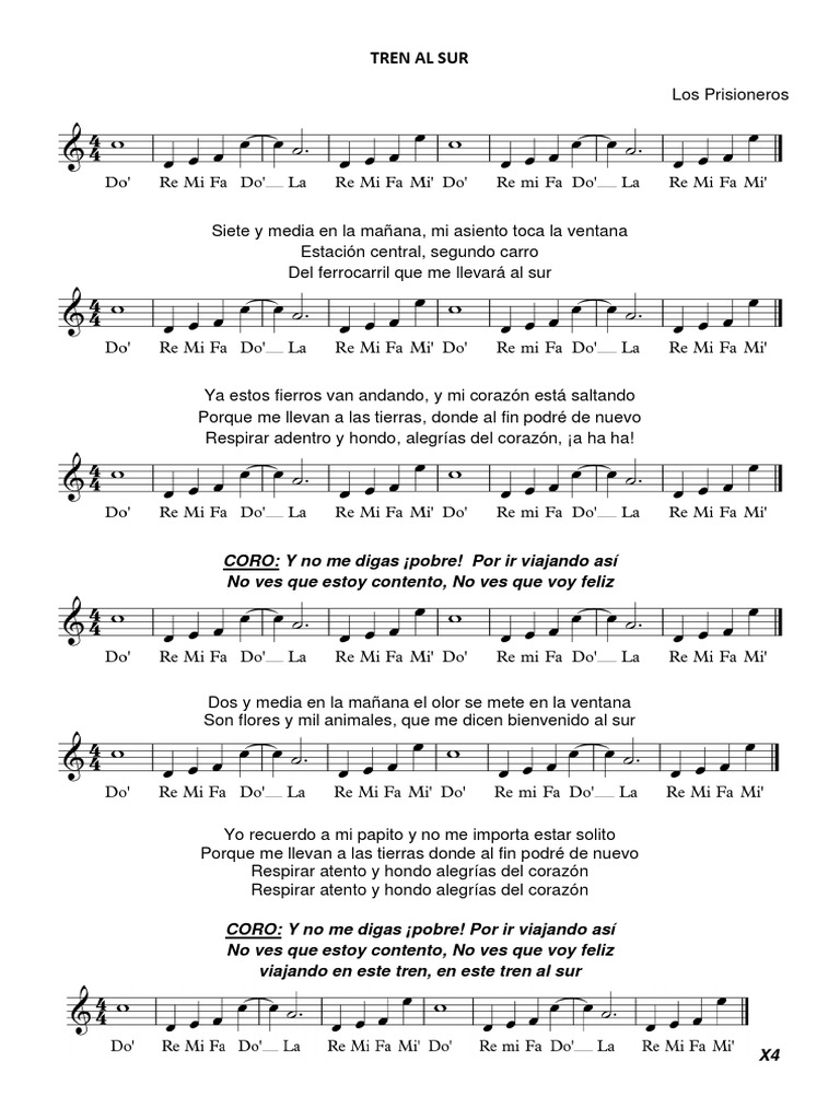 Tren Al Sur Letra y Acordes | PDF
