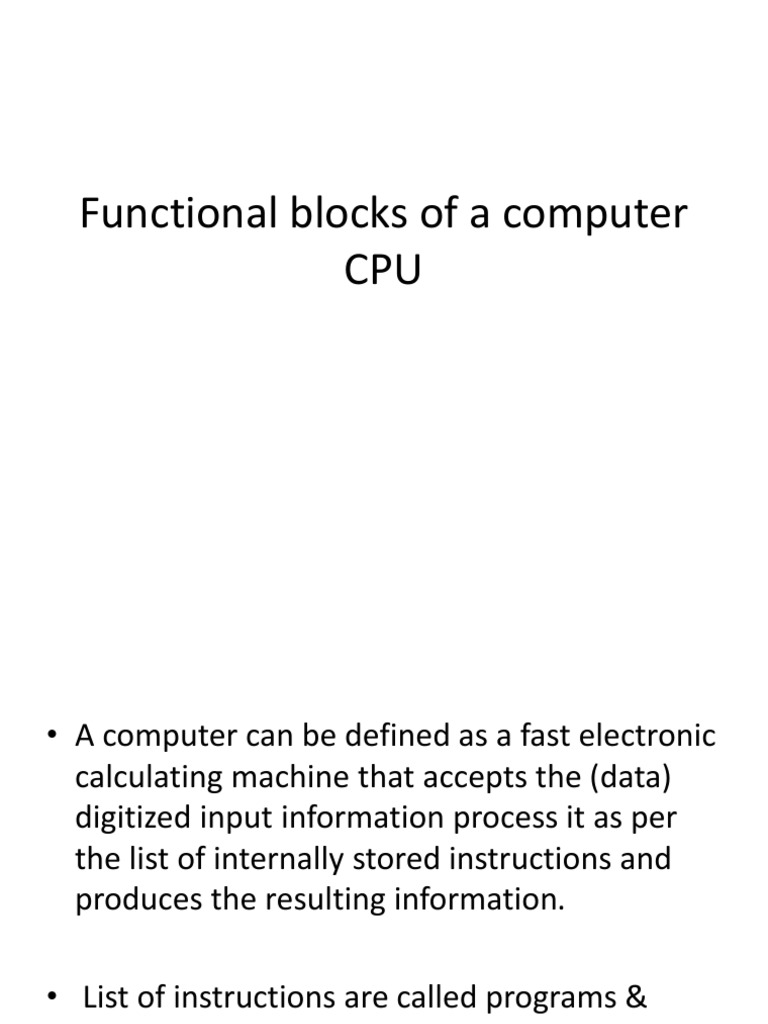 Functional Blocks of A Computer CPU | PDF