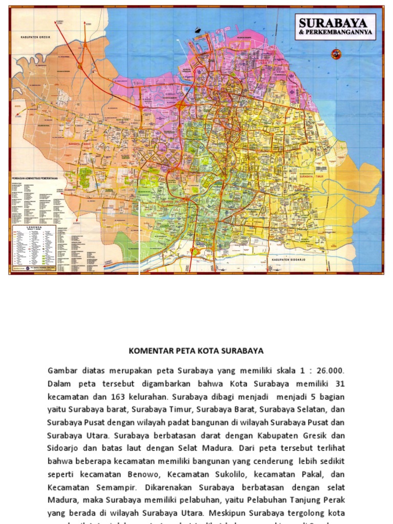Peta Kota Surabaya dan Pembagiannya | PDF
