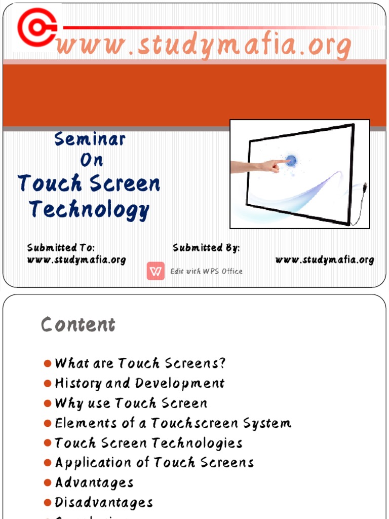 Touch Screen Technology | PDF | Touchscreen | Electrical Engineering