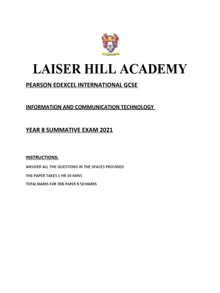Laiser Hill Academy: Pearson Edexcel International Gcse | PDF
