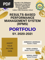 RPMS PORTFOLIO For Teachers I-III (SY 2020-2021) | PDF | Educational ...