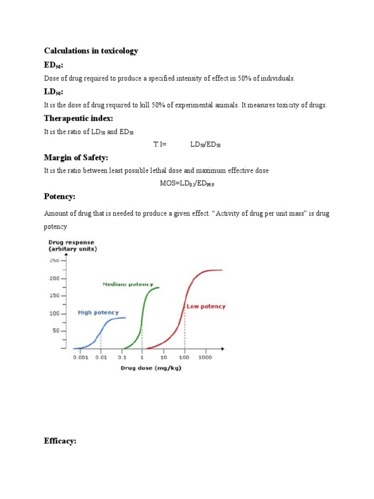 LD50 and ED50 Calculations in Toxicology | PDF | Chemistry | Dose ...