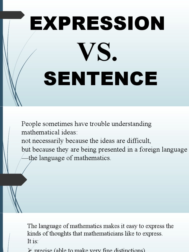 Expressions Versus Sentences | PDF | Mathematics | Teaching Mathematics
