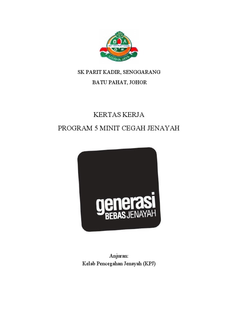 Kertas Kerja 5 Minit Cegah Jenayah | PDF