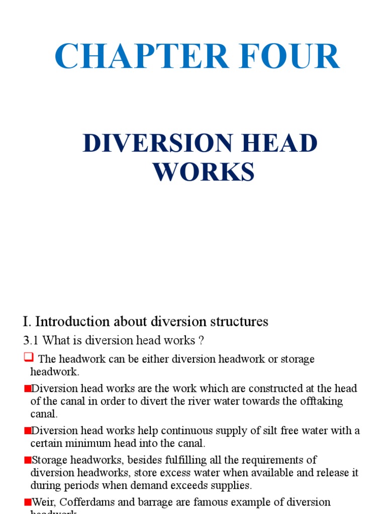 Chapter Four: Diversion Head Works | PDF | River | Flood