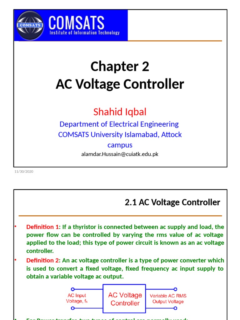 AC Voltage Controller: Shahid Iqbal | Télécharger gratuitement PDF ...
