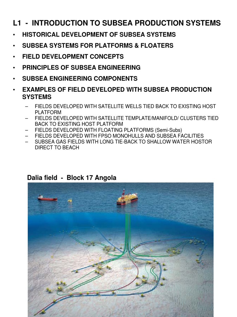 L01 - Introduction To Subsea Production | PDF | Subsea (Technology) | Oils