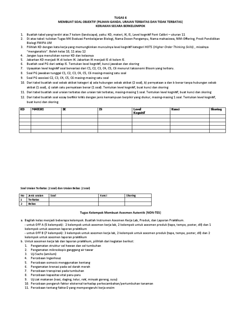 Membuat Instrumen Tes Dan Non-Tes | PDF