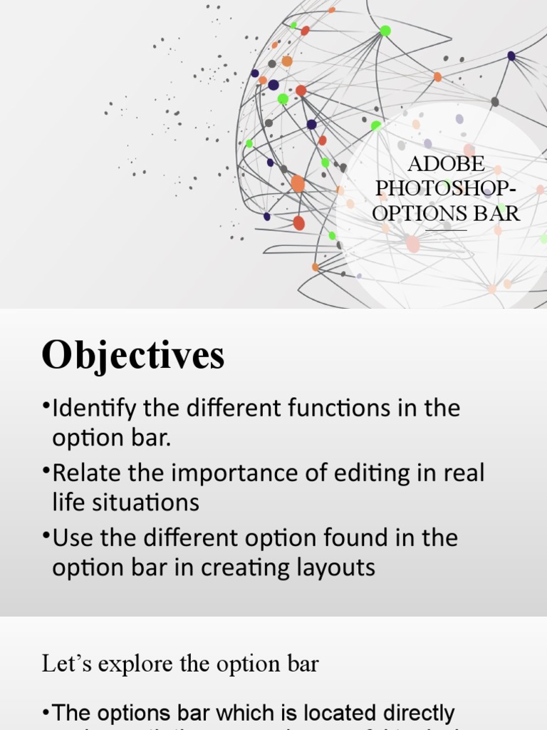 Adobe Photoshop-Options Bar | PDF