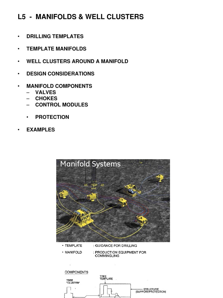 L05 - Manifolds & Well Clusters | PDF | Subsea (Technology) | Anchor