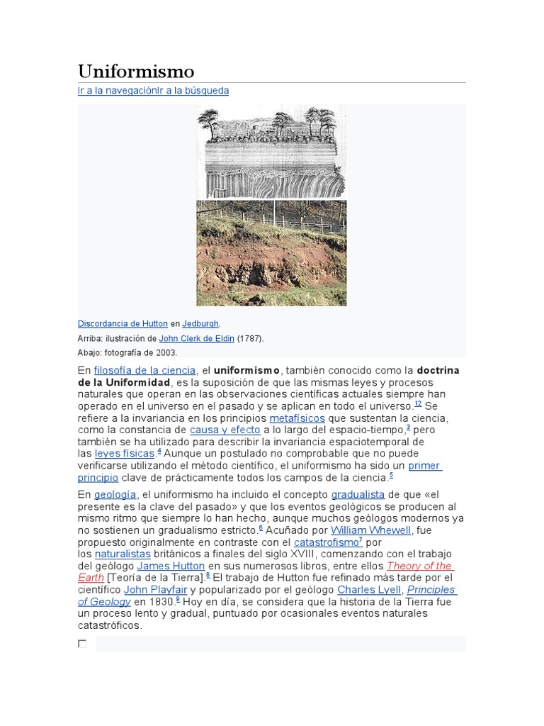 Uniformismo: Principios y Historia | PDF | Science | Teorías filosóficas