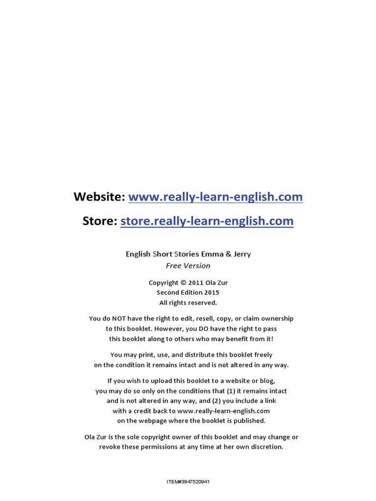 English Short Stories Free | PDF | Perfect (Grammar) | Grammatical Tense