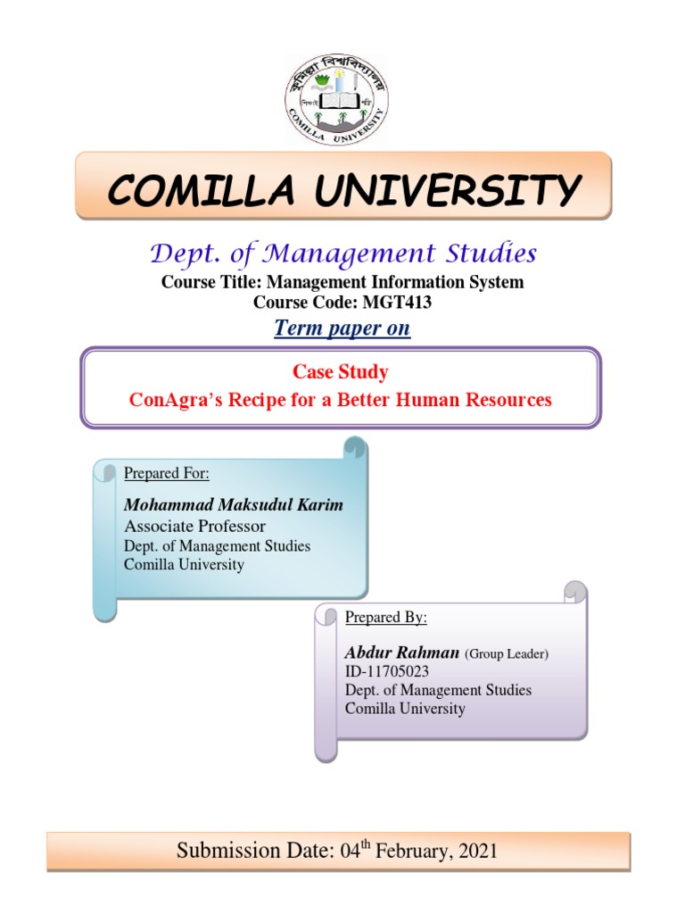 MIS Case Study | PDF | Employment | Goal