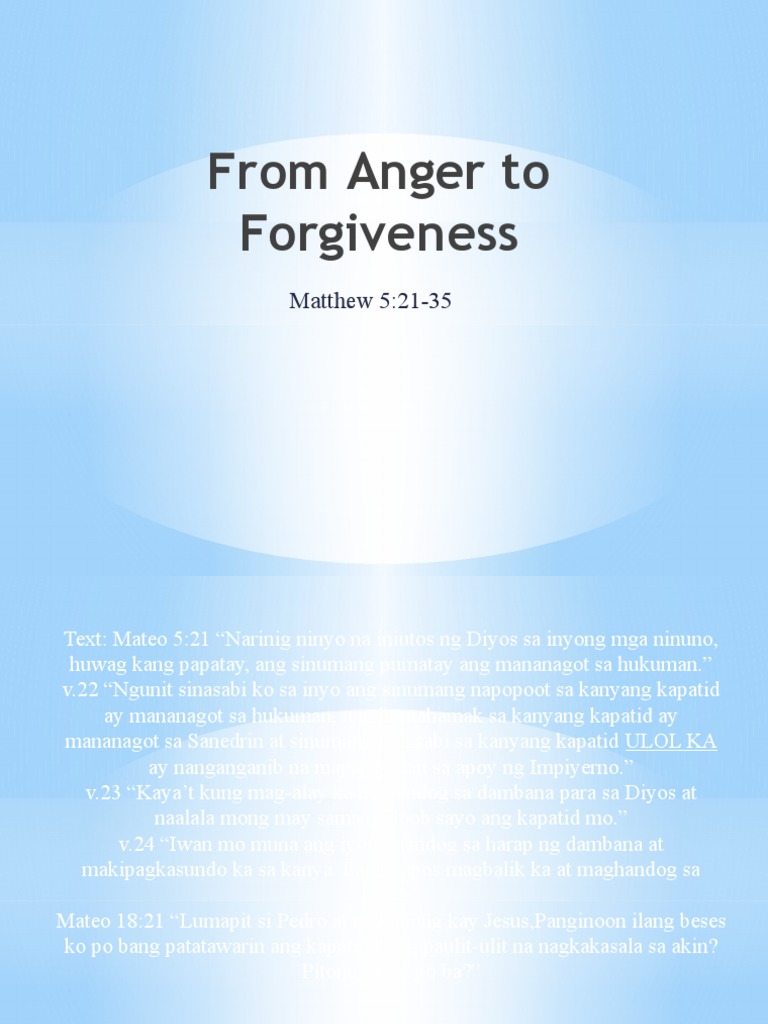 From Anger To Forgiveness | PDF