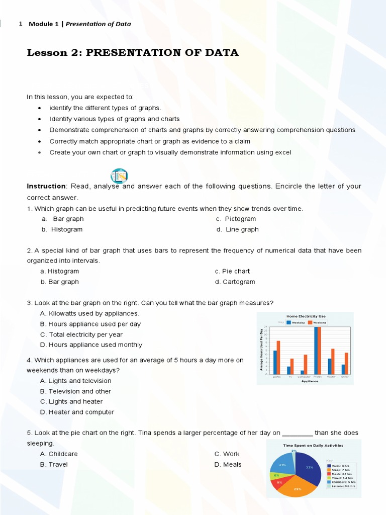 Data Presentation Techniques Guide | PDF | Chart | Microsoft Excel