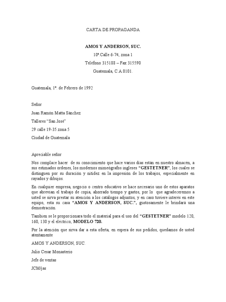 Carta de Propaganda | PDF