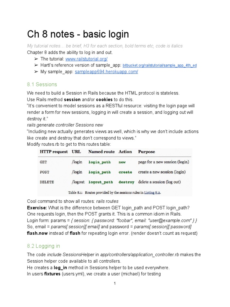 CH 8 Notes - Basic Login: 8.1 Sessions | Download Free PDF | Login ...