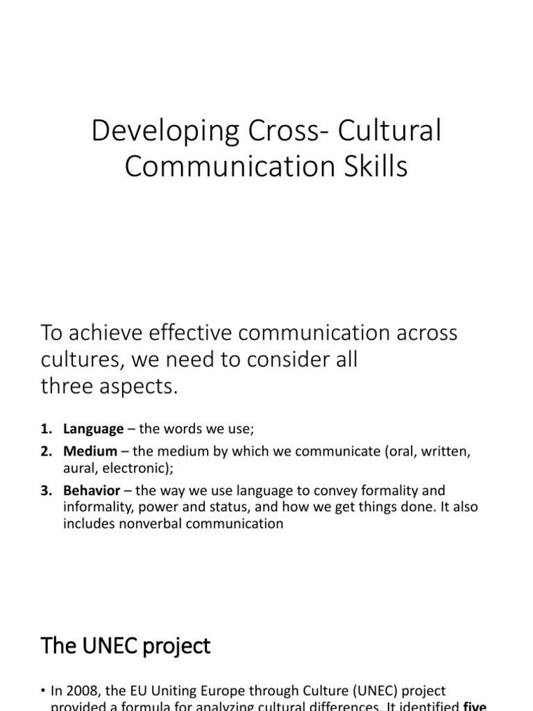 Cross-Cultural Communication Skills Guide | PDF | Communication ...