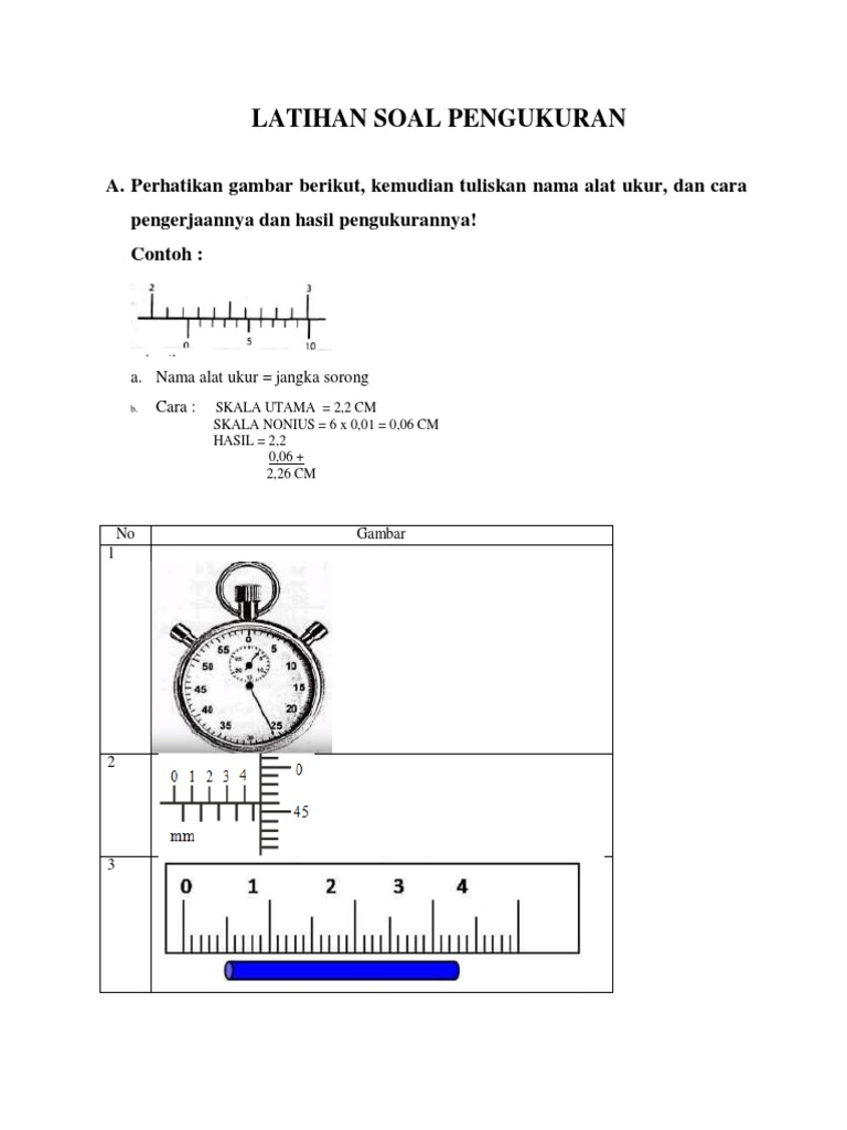 LATIHAN SOAL PENGUKURAN Kelas 7 2020 | PDF