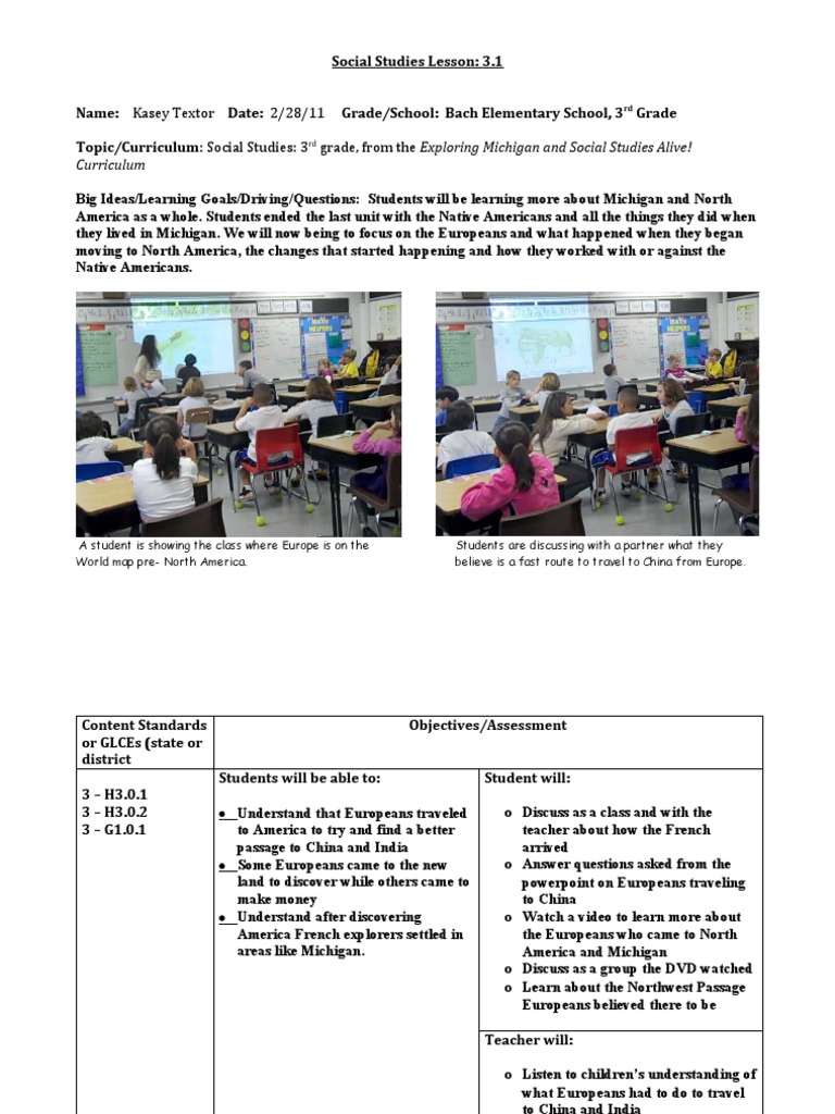 Social Studies Lesson 3.1 | PDF | Curriculum | Education Theory