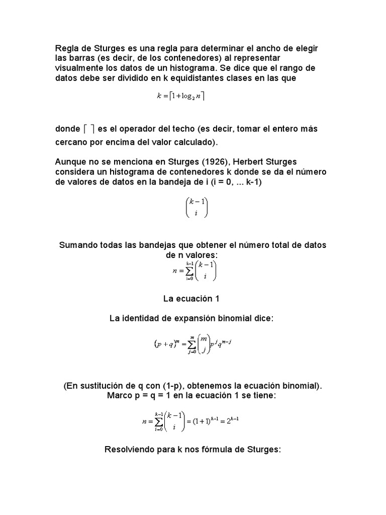 Regla de Sturges | PDF