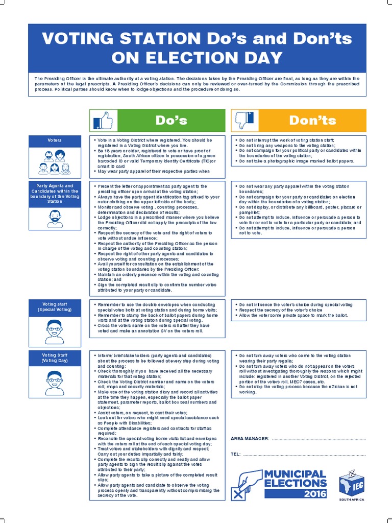 Polling Station Voting Guidelines | PDF | Voting | Identity Document