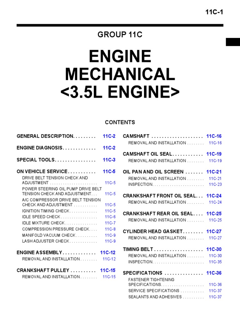 Mitsubishi 6G74 Engine Manual Overview | PDF | Throttle | Ignition System