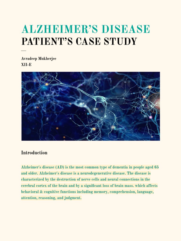 Alzheimer'S Disease: Patient'S Case Study | PDF | Alzheimer's Disease ...
