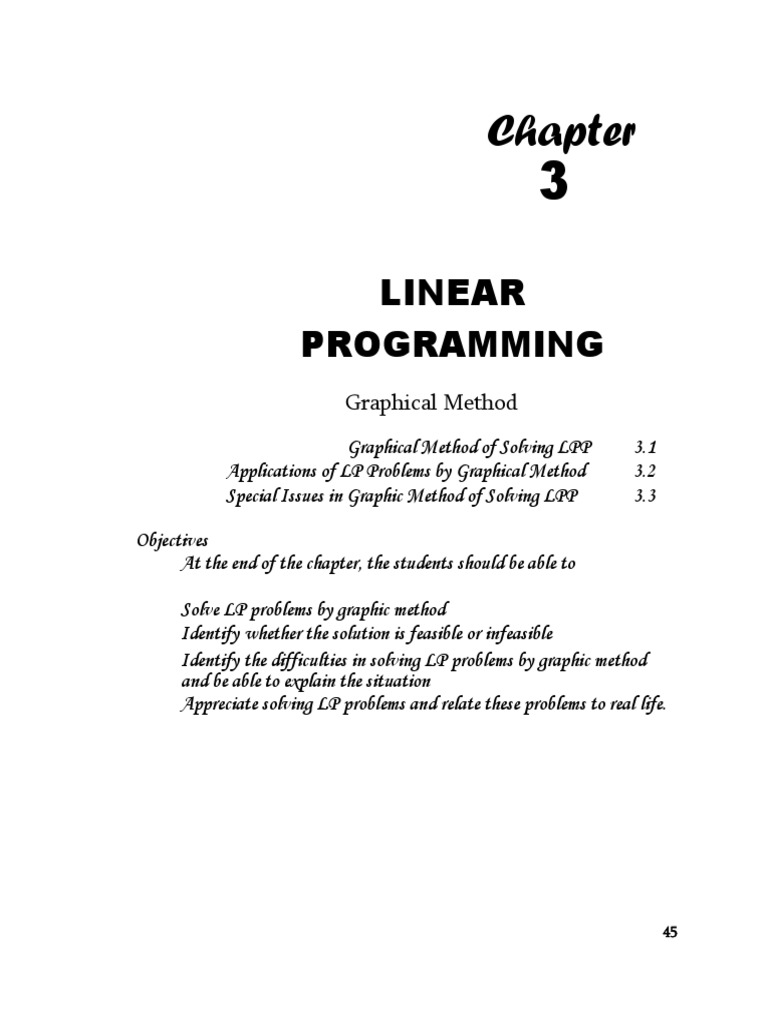 Chap 3 Pdf Mathematical Optimization Linear Programming