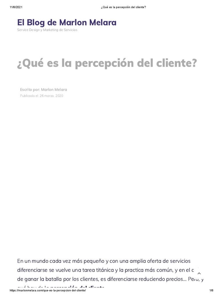 ¿Qué Es La Percepción Del Cliente | PDF | Cliente | Percepción