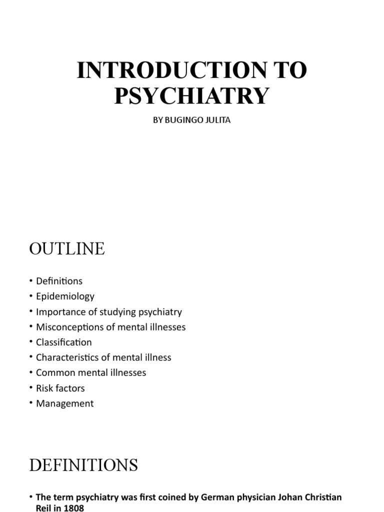 Introduction to Psychiatry Concepts | PDF | Mental Disorder | Psychiatry