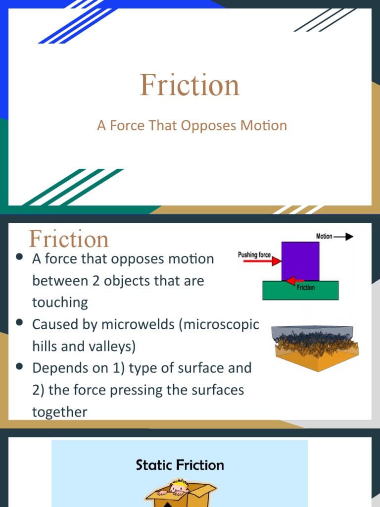 Friction: A Force That Opposes Motion | PDF