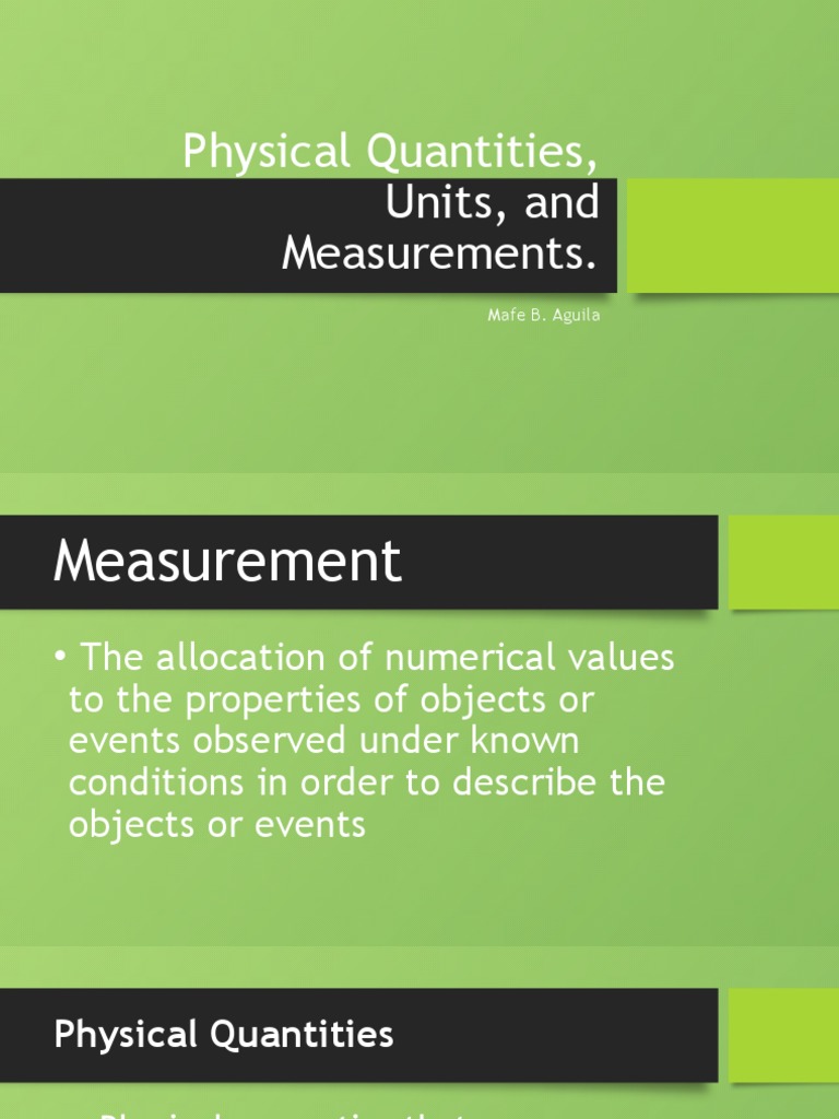 Physical Quantities, Units, and Measurements | PDF | International ...