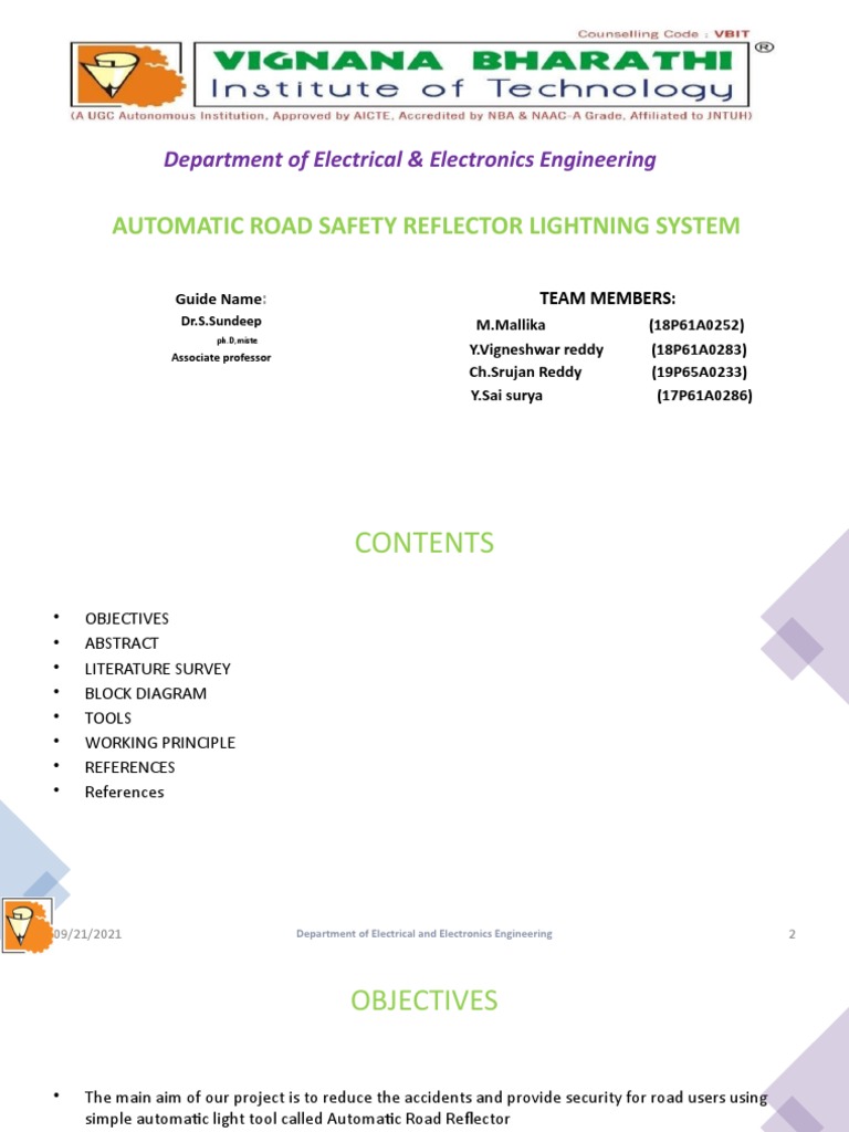 Automatic Road Safety Reflector Lightning System: A Design Report on an ...