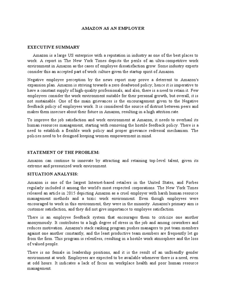 Amazon As An Employer | PDF | Employment | Telecommuting