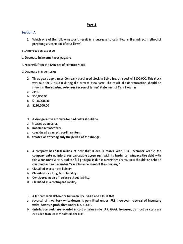 CMA Part 1 Exam Questions and Answers | PDF | Internal Control | Cloud ...