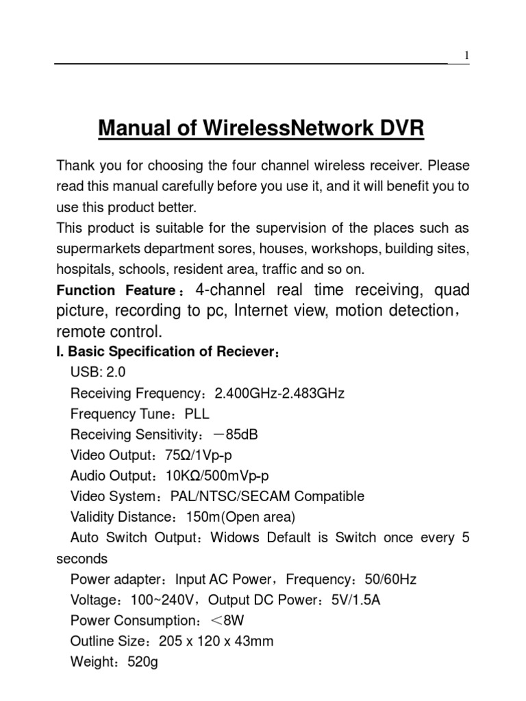 Wireless DVR Installation Guide | PDF | Windows Vista | Graphical User ...