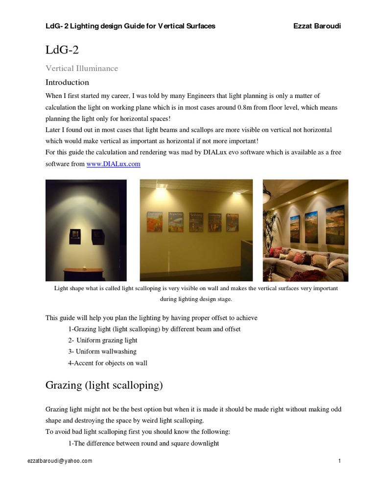 Grazing (Light Scalloping) : Vertical Illuminance | PDF | Lighting ...