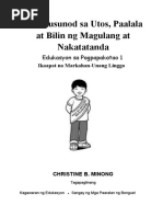 ESP 1 QUARTER 3 WEEK 4 Pagsunod Sa Utos NG Magulang at Nakakatanda | PDF