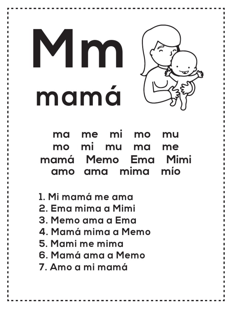 Mi mamá me mima: Lectura y juegos | PDF | Artes del Lenguaje y Comunicación