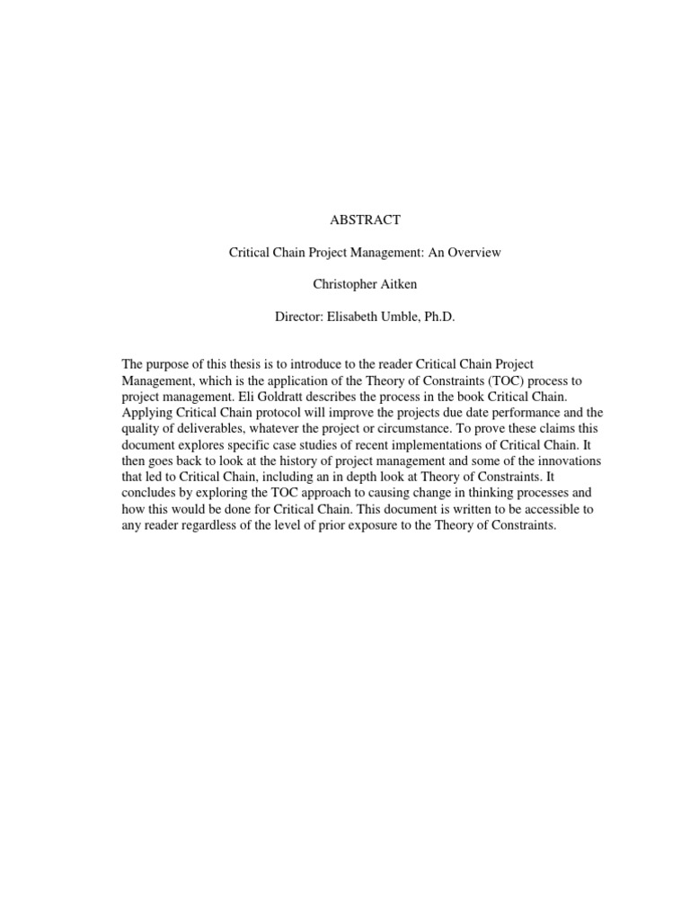 Critical Chain Project Management | PDF | Project Management | Evaluation