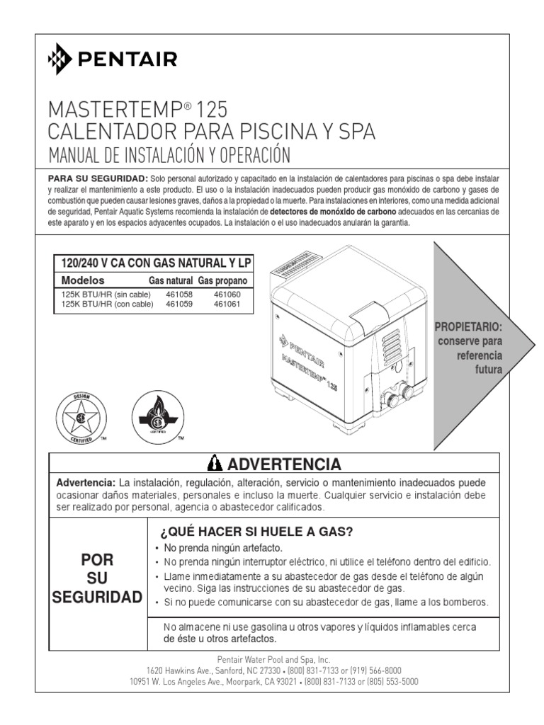 MasterTemp 125 Installation and Users Guide - Spanish - Rev C | PDF ...