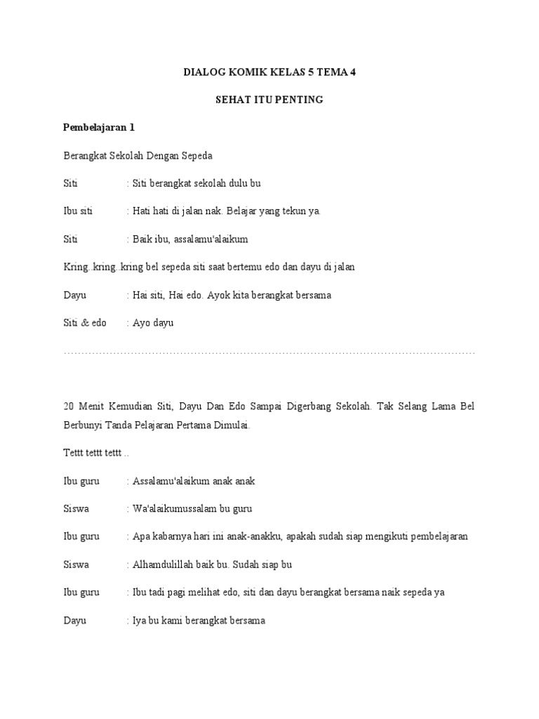 Dialog 1-4 Komik | PDF | Seni & Disiplin Bahasa