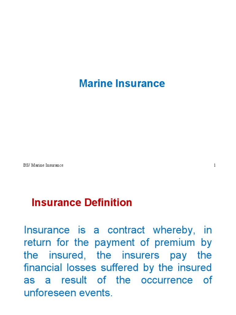 Marine Insurance | PDF | Insurance | Assignment (Law)