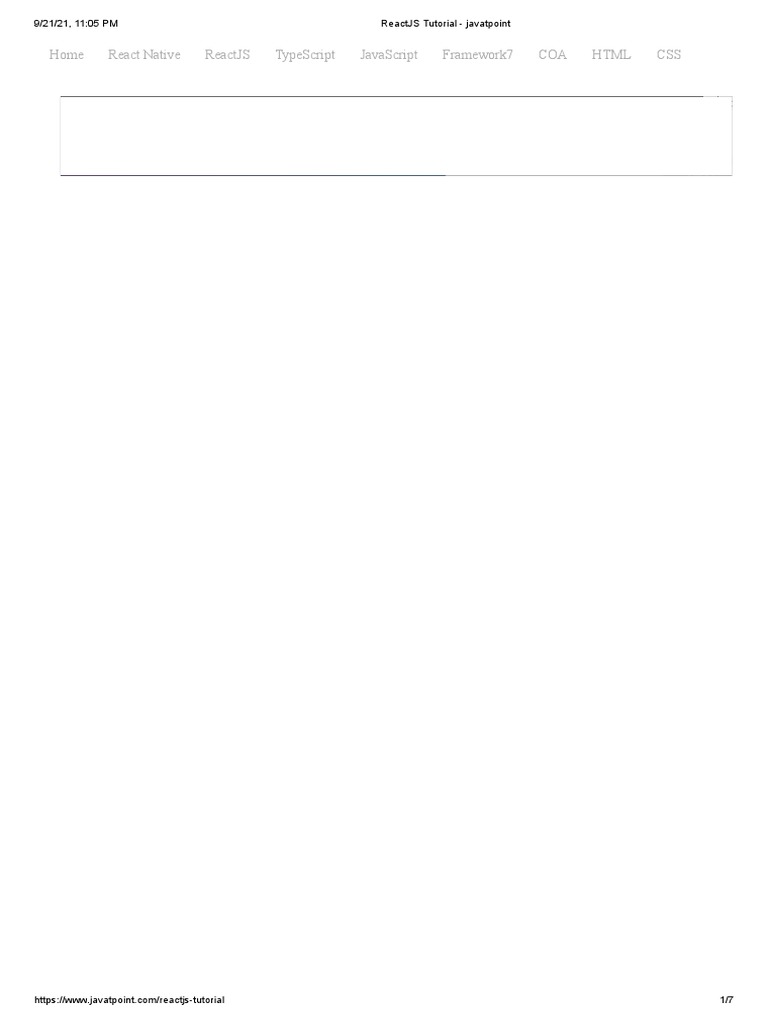 ReactJS Tutorial - Javatpoint | PDF | Information Technology Management ...