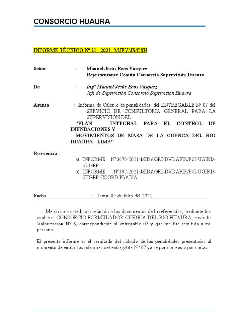 Informe Penalidad | PDF | Planificación | Dique